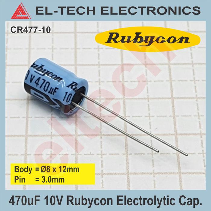 Jual 470uF 470 uF 10V Rubycon Micro Elektro Capacitor Kapasitor Elco ...