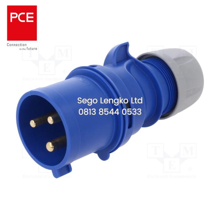 Jual CEE Industrial Plug 32A 3P 6H 230V 50/60Hz IP44 Shark Plug 023-6 PCE - Kab. Tangerang ...