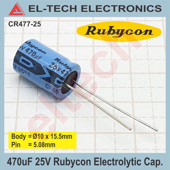 Jual 470uF 470 uF 25V Rubycon Micro Elektro Capacitor Kapasitor Elco ...