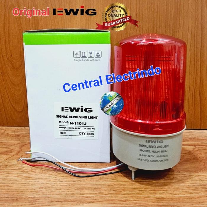 Jual EWIG Rotary Lamp LED N1101J (Buzzer) Merah Multivolt/3 Model ...