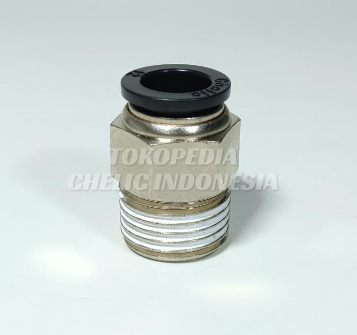 Jual PNEUMATIC FITTING MALE STRAIGHT CONNECTOR 12MM 1/4" SQC-12-02 ...