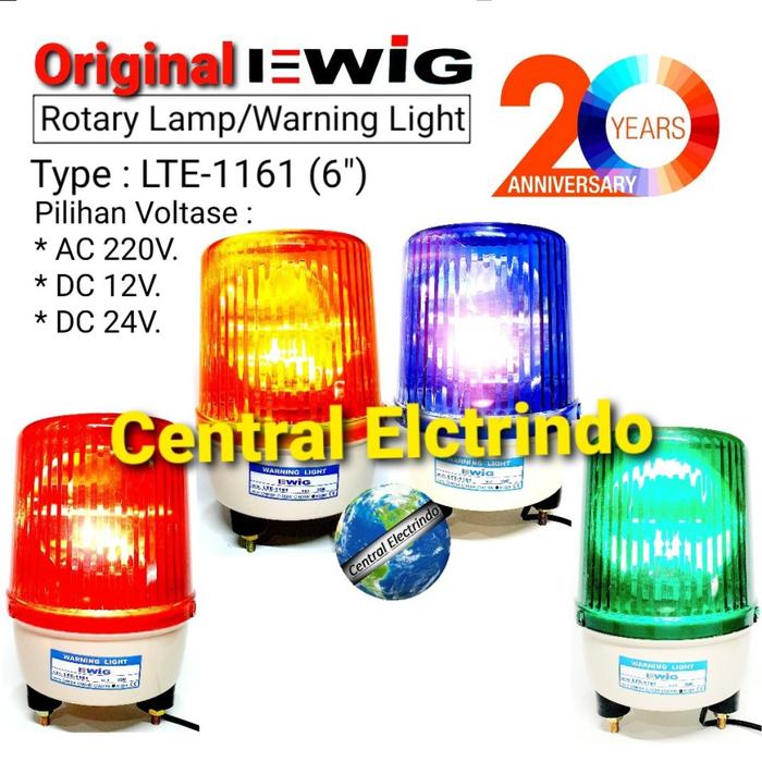 Jual EWIG WARNING LIGHT/ROTARY LAMP LTE1161 6 INCH - Merah DC 12V ...