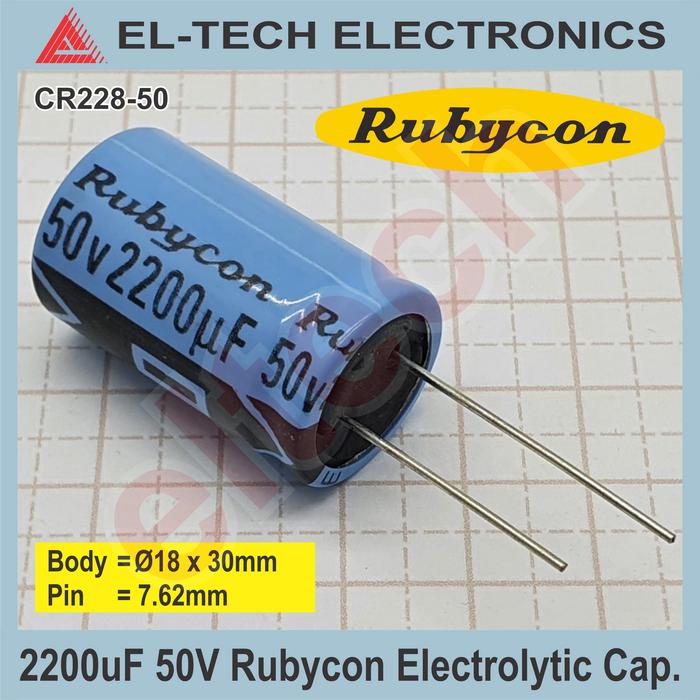 Jual 2200uF 2200 uF 50V Rubycon Micro Elektro Capacitor Kapasitor Elco ...
