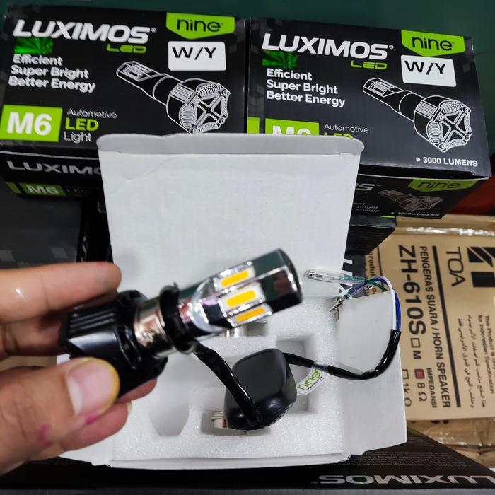 Jual Lampu Motor Led ECO 9 Putih Kuning 6 Sisi Terang By Luminos ...