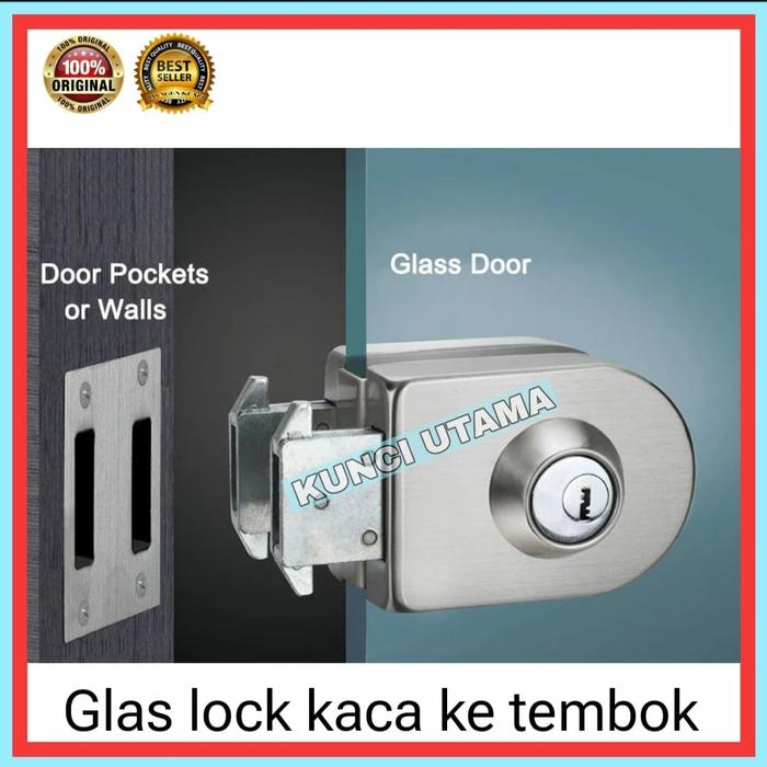Jual glass lock kaca ke tembok kunci pintu kaca stainless sus 304 10 - 12mm - Jakarta Barat ...
