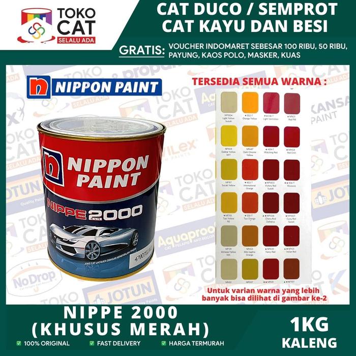 Jual Cat Duco Nippe 2000 Nippon Paint Warna Khusus Merah 1 Liter - Red ...