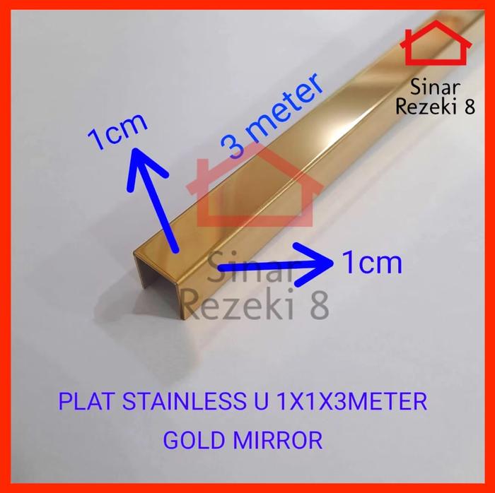 Jual Plat Stainless List U GOLD MIRROR 10 x 10 3 METER Lis Edging ...