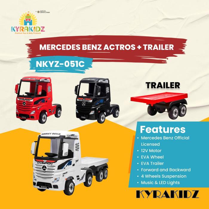 Jual Mainan Mobil Aki Anak Mercy Truk Actros KYZ 051C Licensed ...