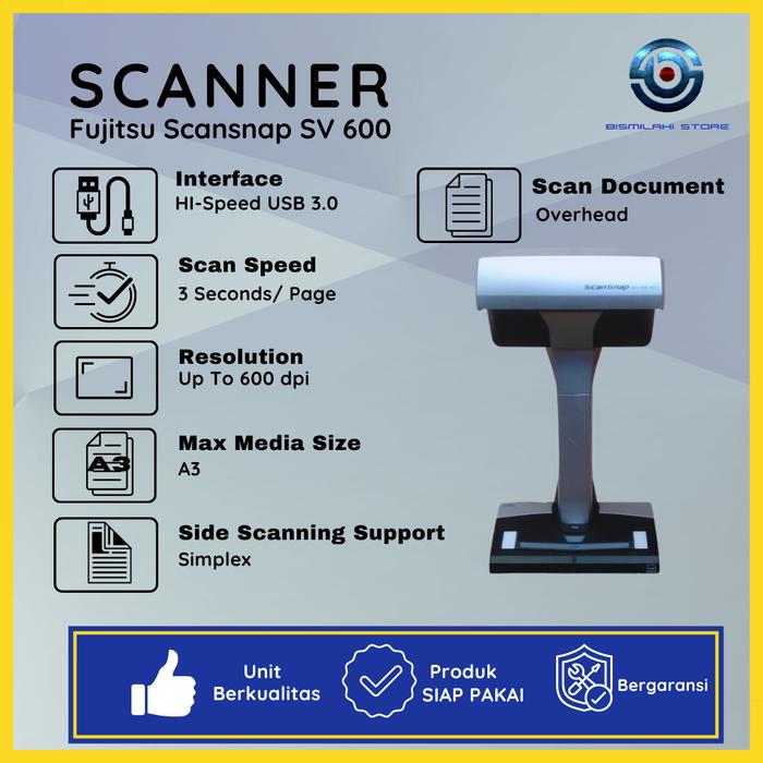 Jual Scanner A3 Fujitsu Scan Snap SV600 Bisa F4 Folio Legal A3 Siap ...