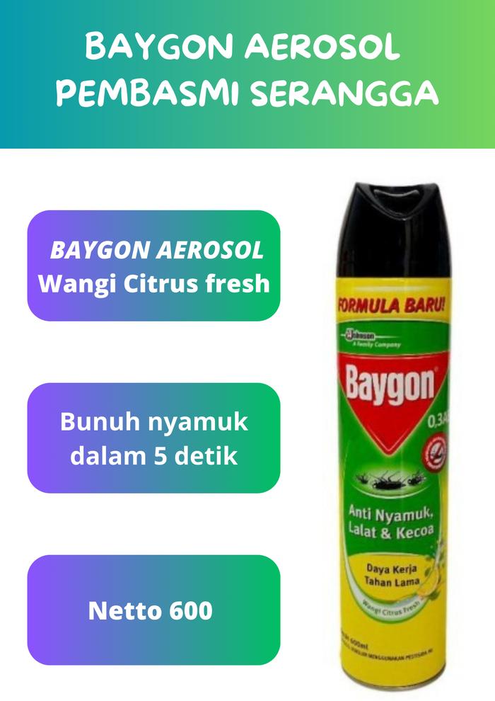Jual BAYGON 600 mL Obat Nyamuk Lalat Kecoa Semprot Aerosol Spray SC ...