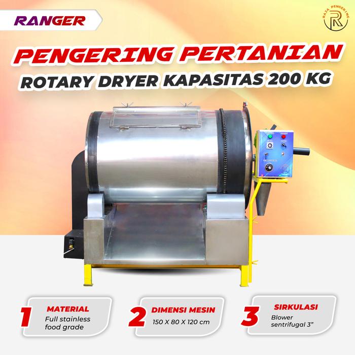 Jual Mesin Pengering Ampas Tahu FOOD GRADE ROTARY DRYER Kap. 200 Kg ...