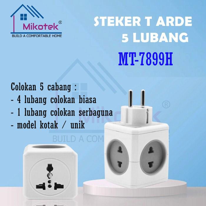 Jual Steker T Arde 5 Lubang Mikotek MT-7899H / Colokan Serbaguna Putih ...