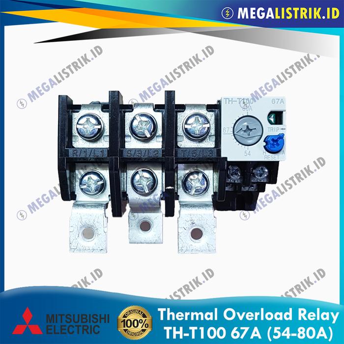 Jual Mitsubishi TH-T100 67A ( 54 - 80A ) Thermal Overload Relay THT100 ...