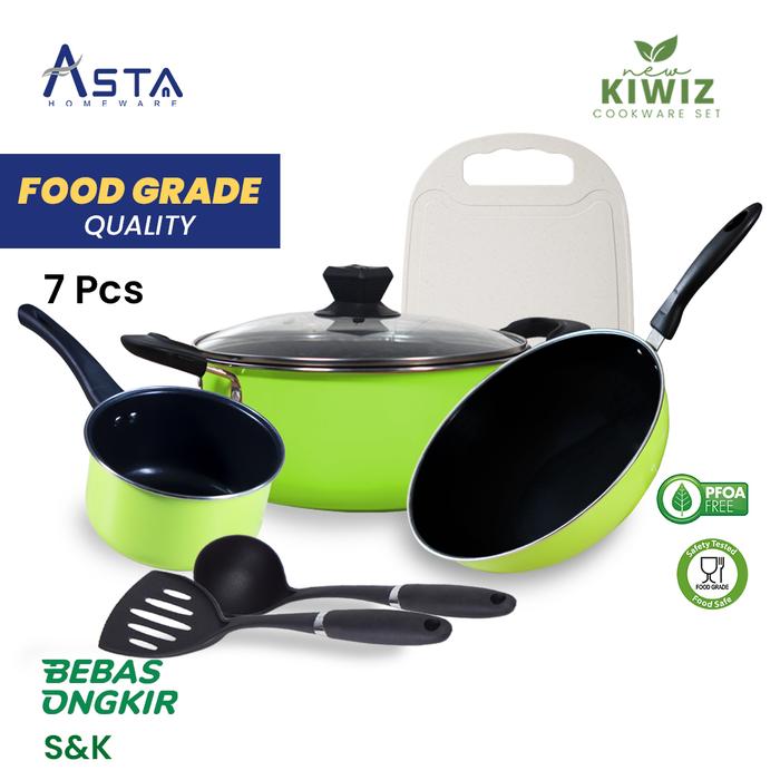 Promo Asta Panci Set New Kiwiz Cookware Set 7 pcs Anti Lengket 7pcs ...