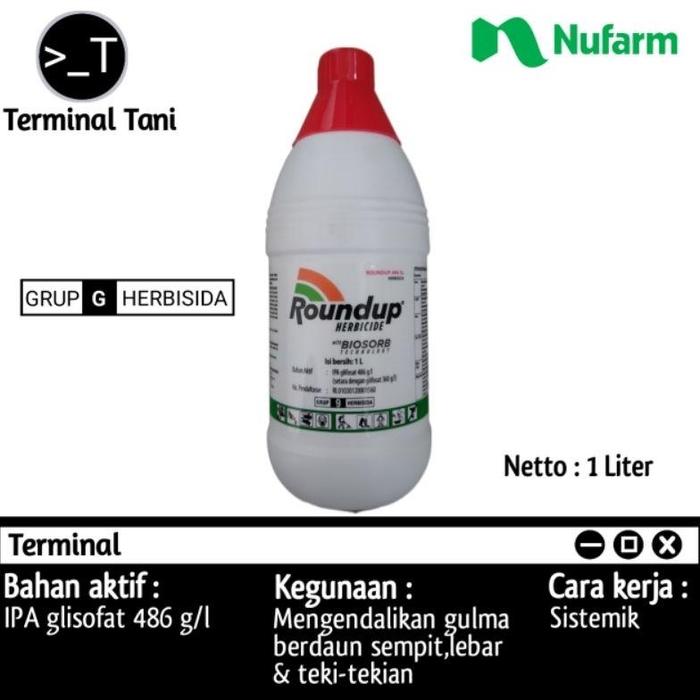 Jual Roundup 486 SL Biosorb 1 Liter herbisida sistemik obat pembasmi ...