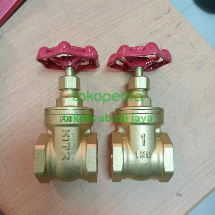 Jual Gate Valve 1" kitz kuningan stop kran 1" inch - Jakarta Barat - teknik abadi jaya | Tokopedia