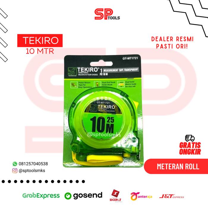 Jual METERAN ROLL / METER ROL 10 METER 10M TEKIRO GT-MT1721 TRANSPARANT ...