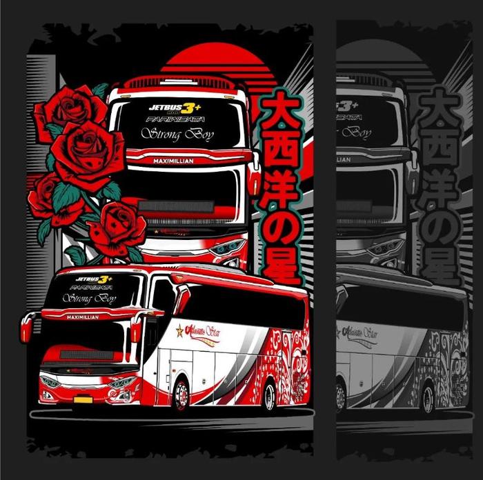 Jual Stiker Bus Mania Bus Artis Basuri Strong Boy Laser Sticker ...