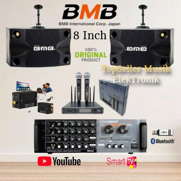 Jual PAKET KARAOKE SOUND BMB 8 INCH ORIGINAL AMPLIFIER BLUETOOTH USB ...