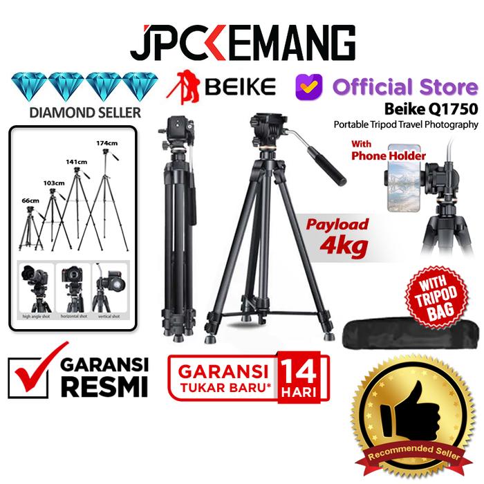 Jual Beike Q1750 Aluminum Travel Tripod Kamera Beike Q-1750 Pan Head ...