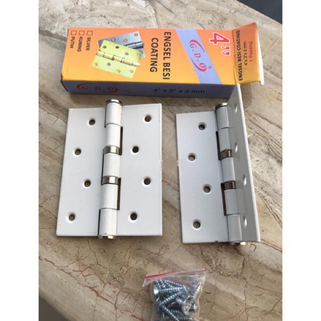 Jual Engsel Tebal 3MM Pintu Ukuran 3" 4" Inch Engsel Besi Coating GDO ...