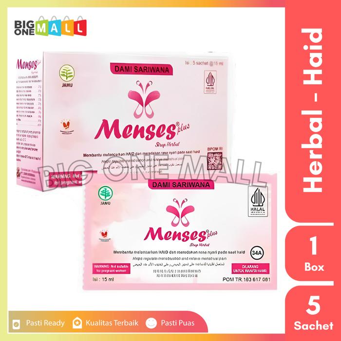 Promo Obat Herbal Menses Cair Box Isi 5 Sachet 15 ml, Pereda Nyeri Haid ...