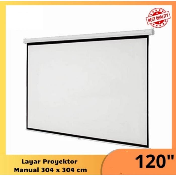 Jual LAYAR PROJECTOR SCREEN MANUAL PROYEKTOR 120" WALL GANTUNG 120 ...