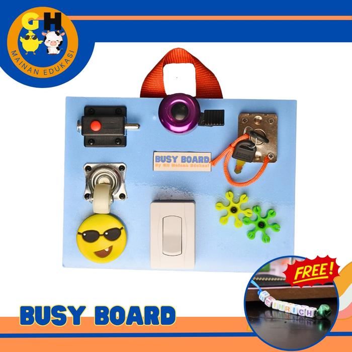 Jual Busy Board Mainan Montessori Edukasi Anak Busyboard Sensori ...