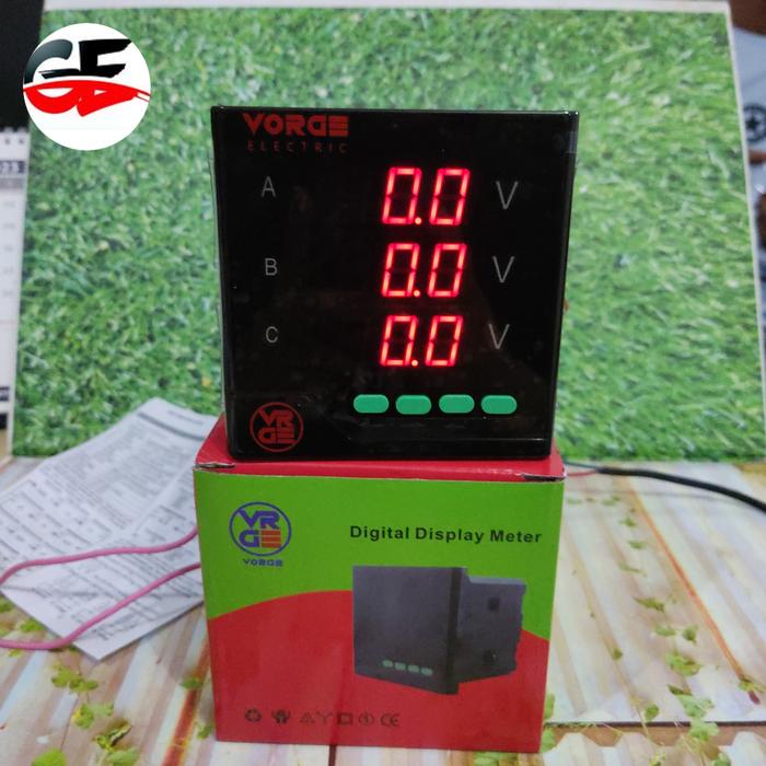 Jual VORGE VR-AV33 Digital Voltmeter 3 Phase Volt Panel Meter Tiga ...