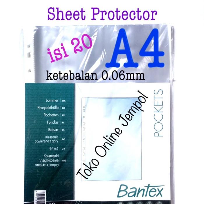 Jual A4 isi 20 Sheet Protector Bantex Plastik Pelindung File dok ...
