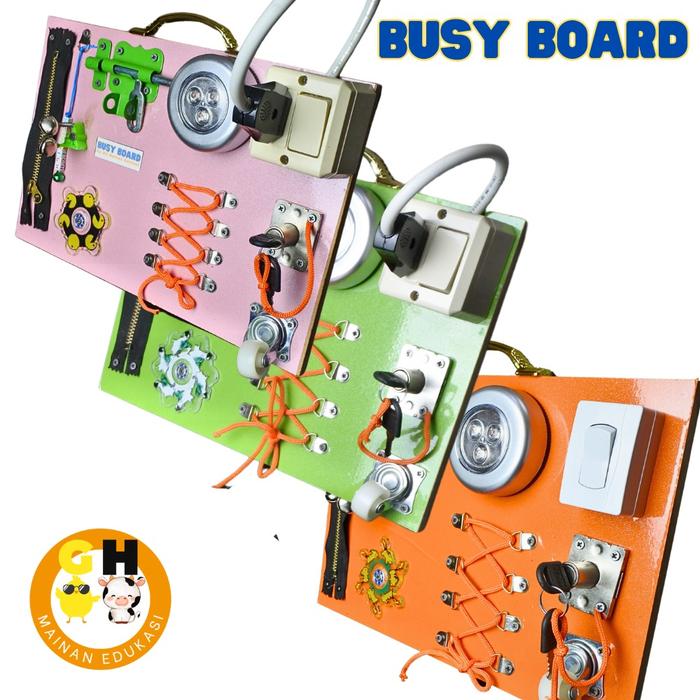 Jual Busy Board Mainan Montessori Edukasi Anak Busyboard Sensori ...