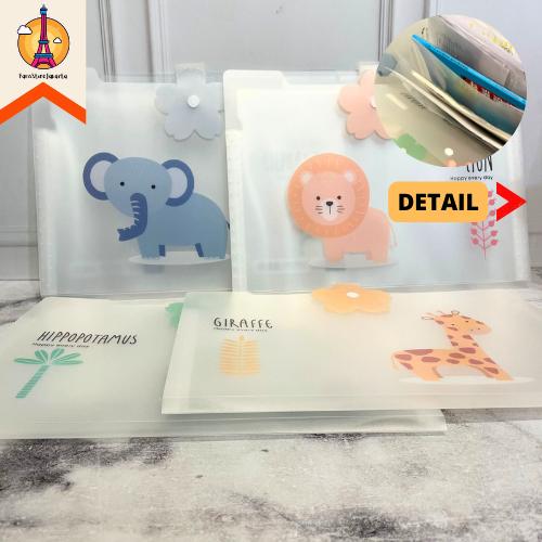 Jual Map Organizer Kertas Dokumen Bening 4 Sekat Ukuran A4 Motif Animal ...
