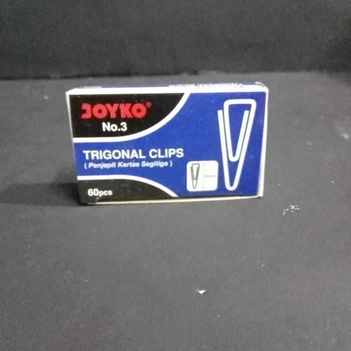 Jual TRIGONAL CLIPS / PENJEPIT KERTAS SEGITIGA " JOYKO " NO 3 ISI 60PCS ...
