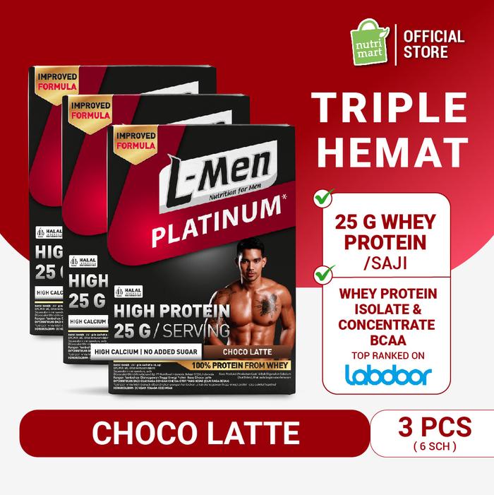 Promo Triple Pack: L-Men Platinum Choco Latte Box (6 Sch) - Jakarta ...