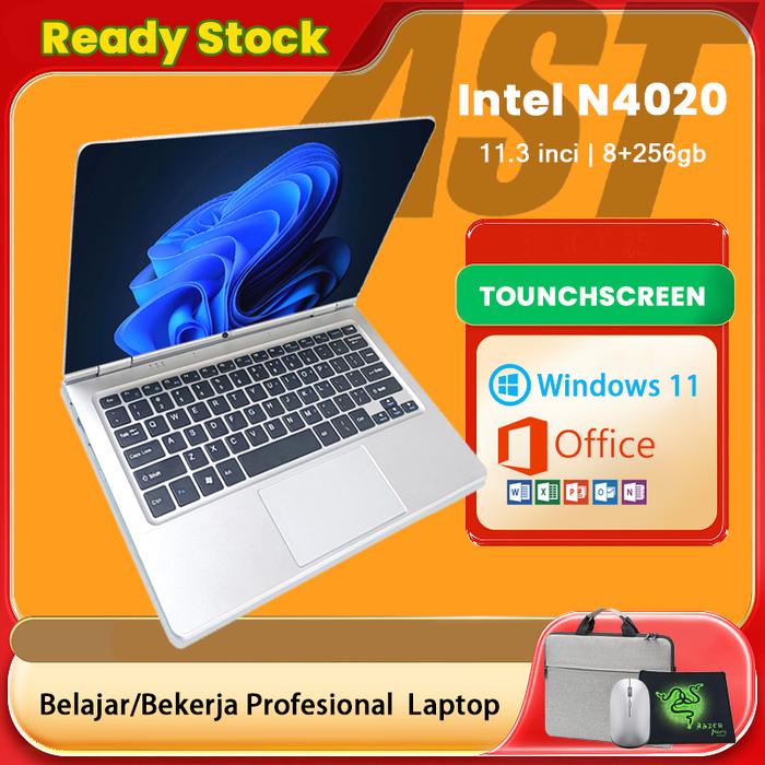 Promo AST Laptop N4020 11.3" baru 8GB 256GB SSD WIN11 office garansi ...