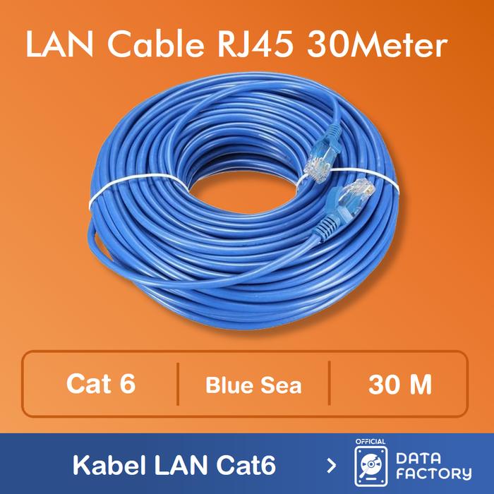 Jual Kabel LAN RJ45 UTP Cat6 Ethernet 30M / 30 Meter - LAN Cable Blue ...