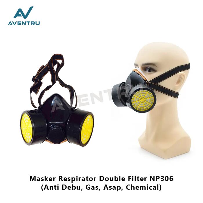 Jual Masker Respirator Anti Debu Gas Asap Polusi Cat Kimia Bau Filter ...