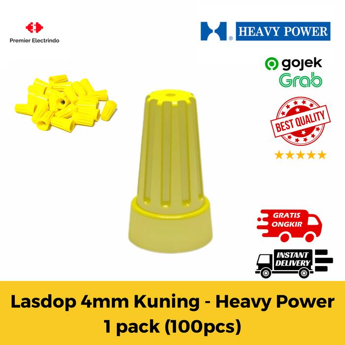 Jual Lasdop 4mm P4H Kuning Heavy Power - Penutup Ujung Kabel isi 100pcs ...
