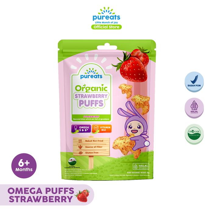 Jual Pureats Strawberry Puffs - Snack Makanan Bayi Rasa Strawberry ...