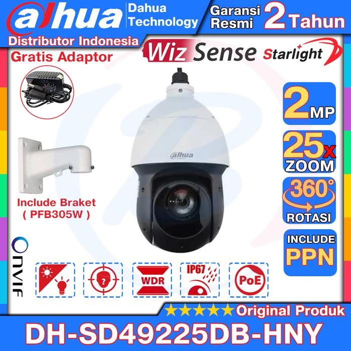 Jual PTZ Ipcam Dahua DH-SD49225DB-HNY 2mp 25x Zoom Wizsense Face Detection - Jakarta Barat ...