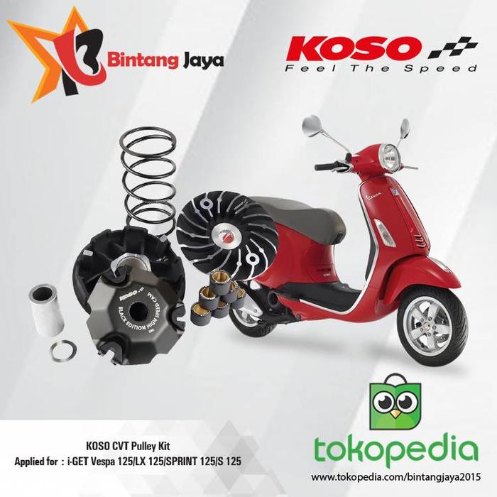 Jual KOSO CVT Pulley Kit For i-GET Vespa 125/LX 125/SPRINT 125/S 125 ...