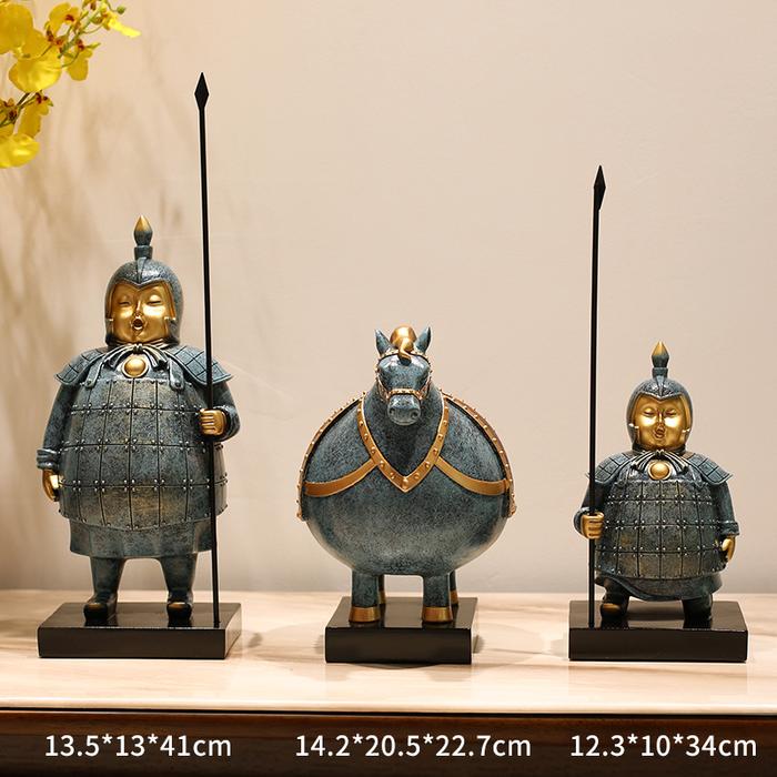 Jual Patung Pajangan Prajurit Istana / Chinese Warrior Figurine Set ...
