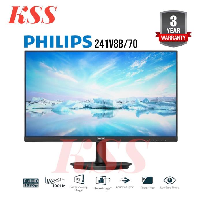 Jual Monitor LED Philips 241V8B 24 Inch IPS 100 Hz VGA HDMI VESA Full ...