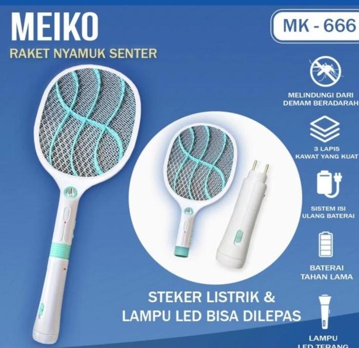 Jual RAKET NYAMUK CAS CHARGE MEIKO MK 666 SENTER LEPAS - Jakarta Barat - jaya_led | Tokopedia