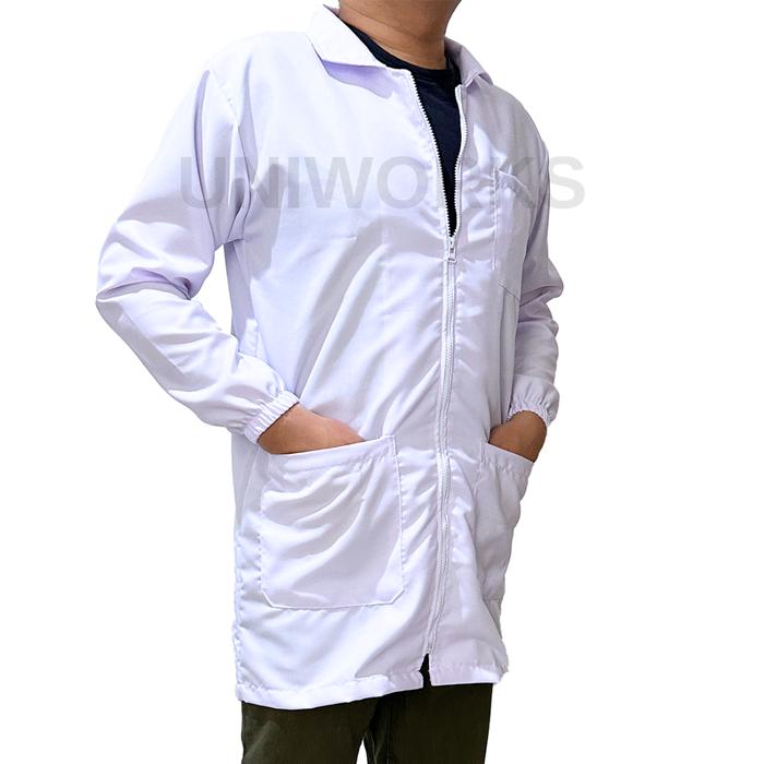 Promo Jas Lab Lengan Panjang Uniworks dengan Resleting dan Karet ...