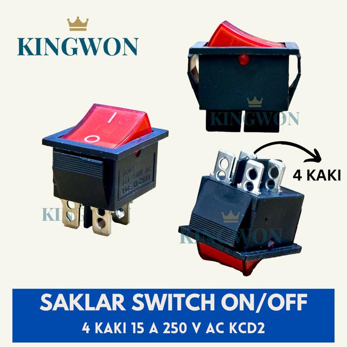 Jual SAKLAR POWER SWITCH TOMBOL ON OFF 4 PIN ROCKER SWITCH 4 KAKI BESAR ...