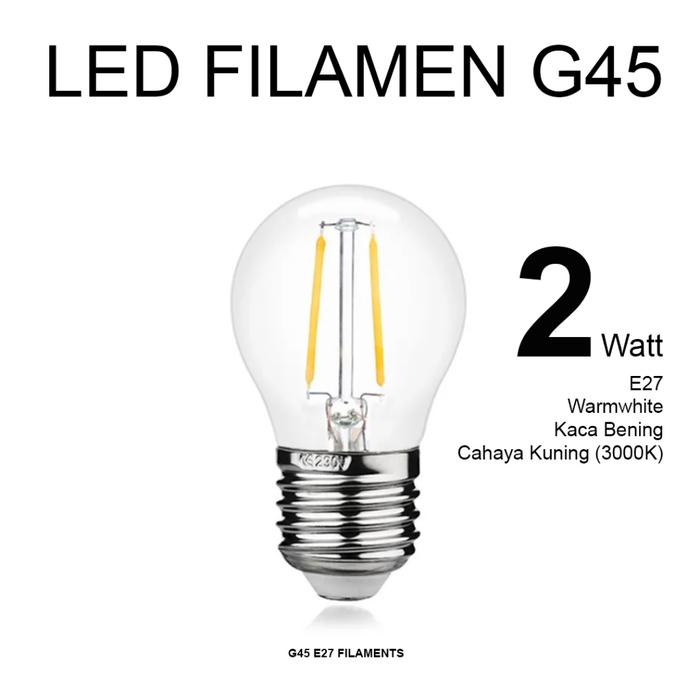 Jual Lampu Bulb LED Filamen Edison Vintage G45 2 Watt 2W 2 W Fitting ...