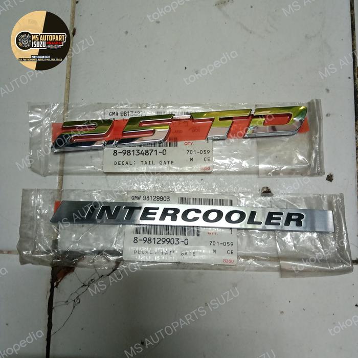 Jual EMBLEM DECAL BAGASI 2.5 TD INTERCOOLER ISUZU DMAX ORIGINAL ...