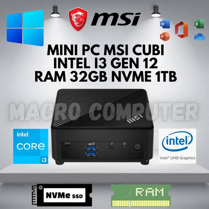 Jual MINI PC MSI I3 GEN 12 +WIN 11 | MSI CUBI 5 12M | INCLUDE RAM + SSD ...