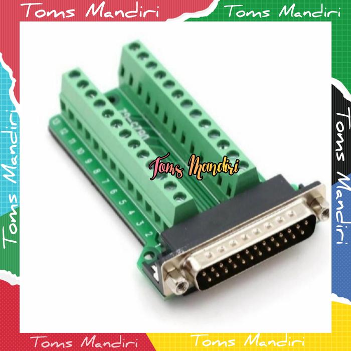 Jual DB25 Male to 25 Pin Plug Breakout Board Terminal Connector Screw ...